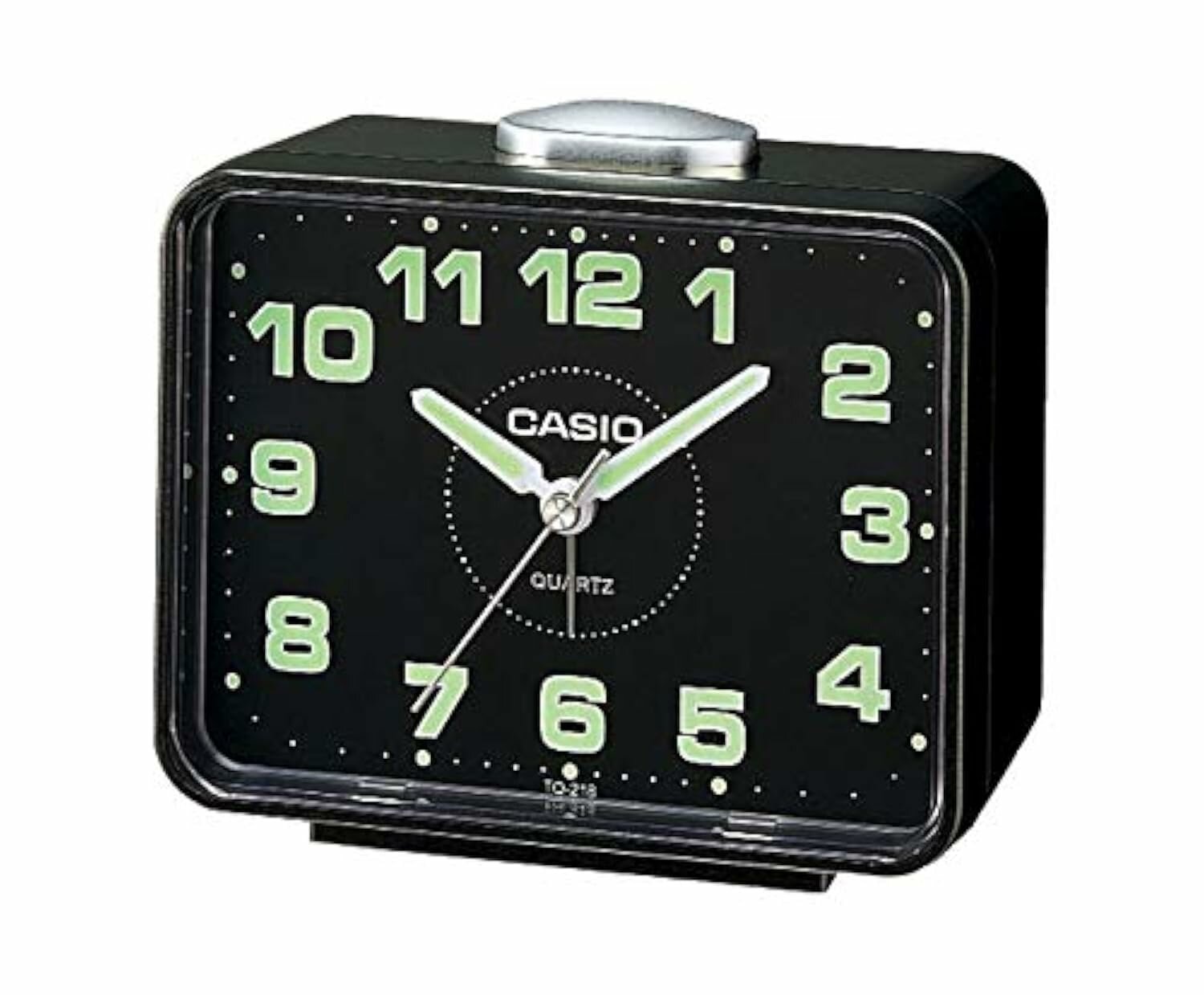 Будильник Casio TQ-218-1D, кварцевый, с функцией snooze, пластик, арабские цифры, черный