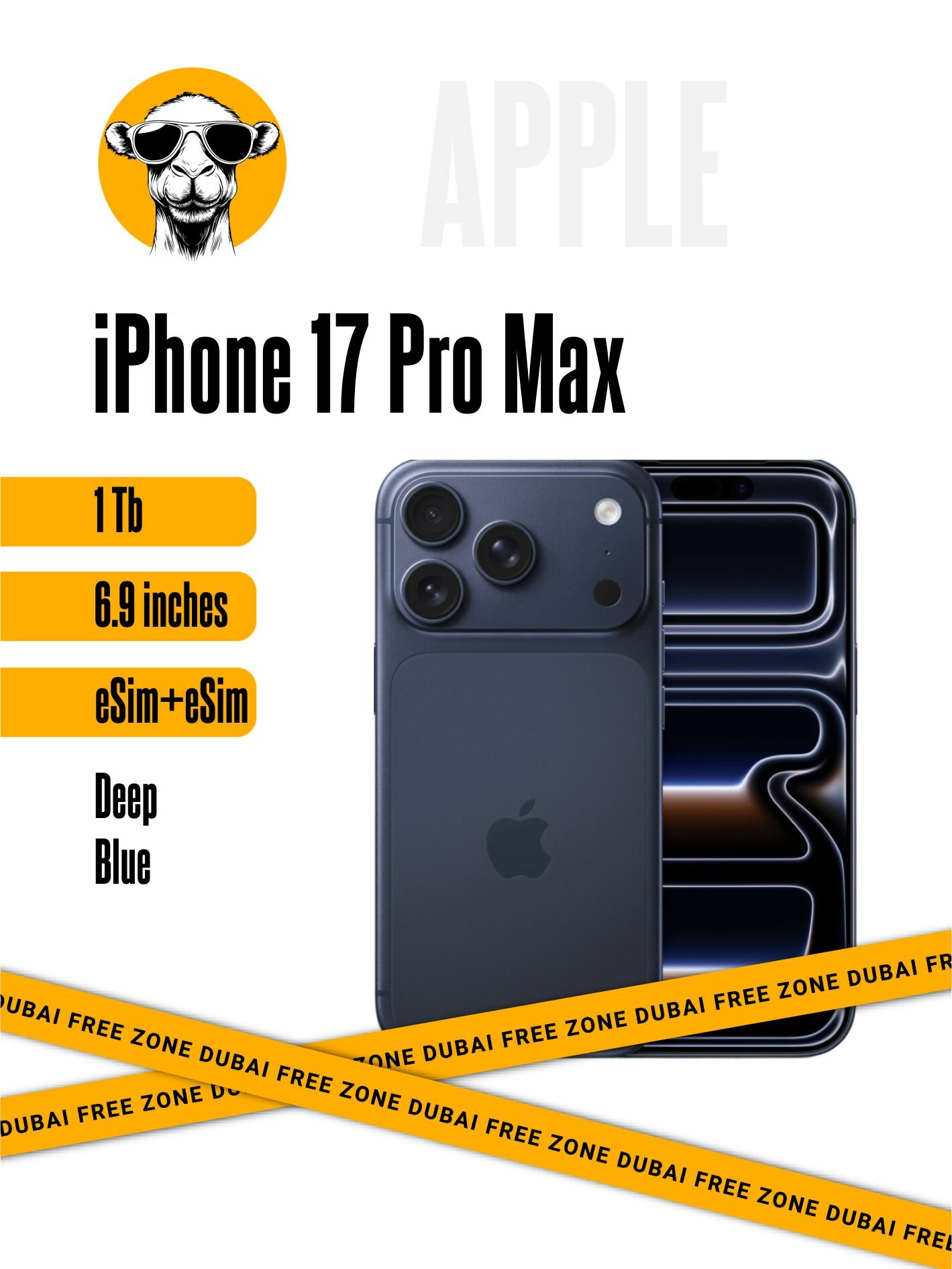 Смартфон iPhone 17 Pro Max 1Tb Deep Blue E-Sim*