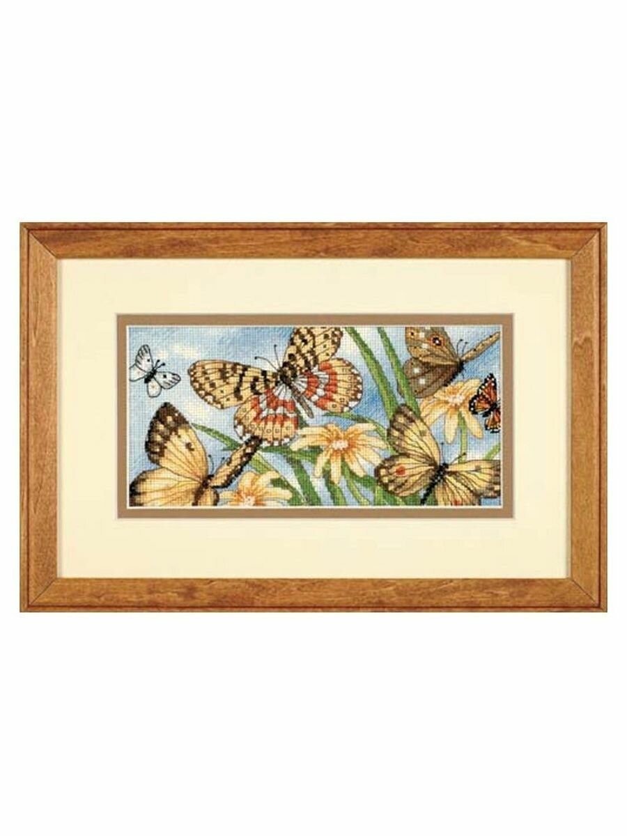 Набор для вышивания Amishop "Dim 65055-Butterfly Vignette" Копия, 14 CT Aida, 144 x 72 стежков, 31 цветов, 13 x 26 см