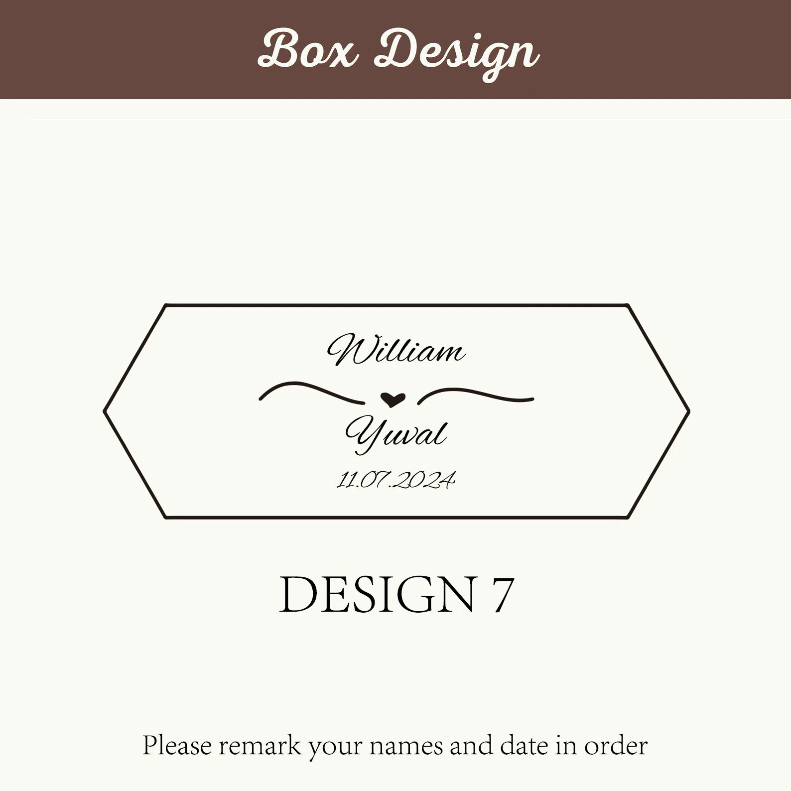 Персонализированная деревянная коробка для колец из орехового дерева WHITE, DESIGN 7