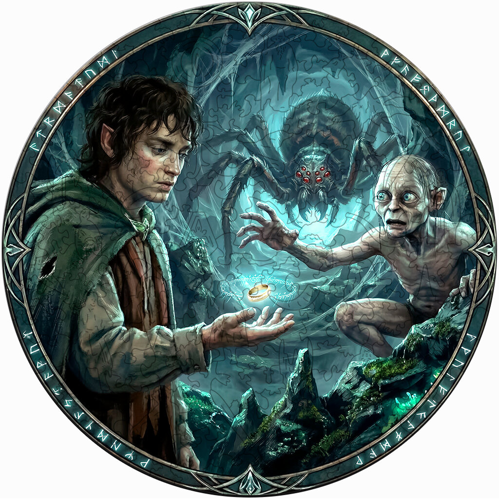 Деревянный пазл BoberBox "Взгляд из Тьмы. Властелин колец", 181 деталь, круглый 30 см