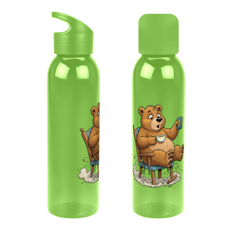 Бутылка для воды «Медведь в маленьком кресле» (зеленый)