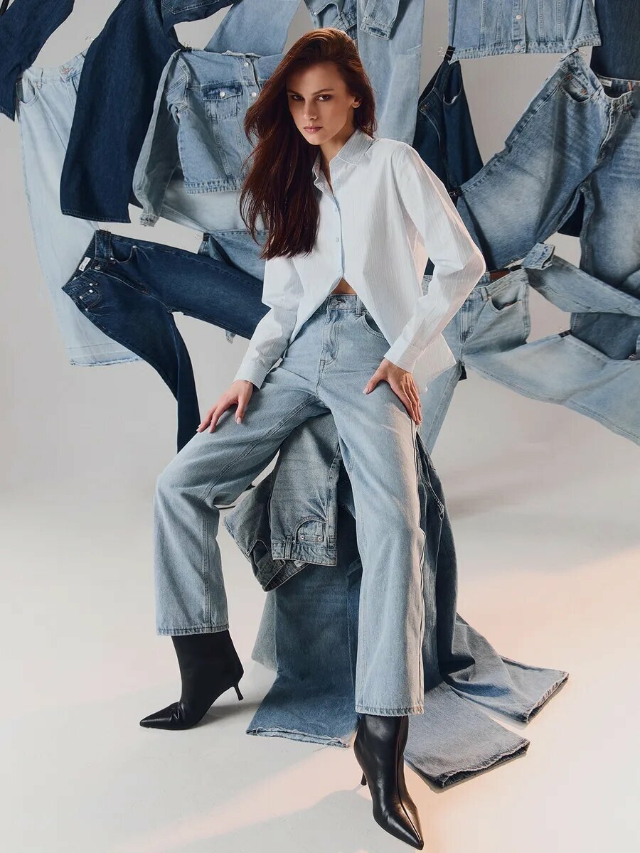 Джинсы широкие для женщин 