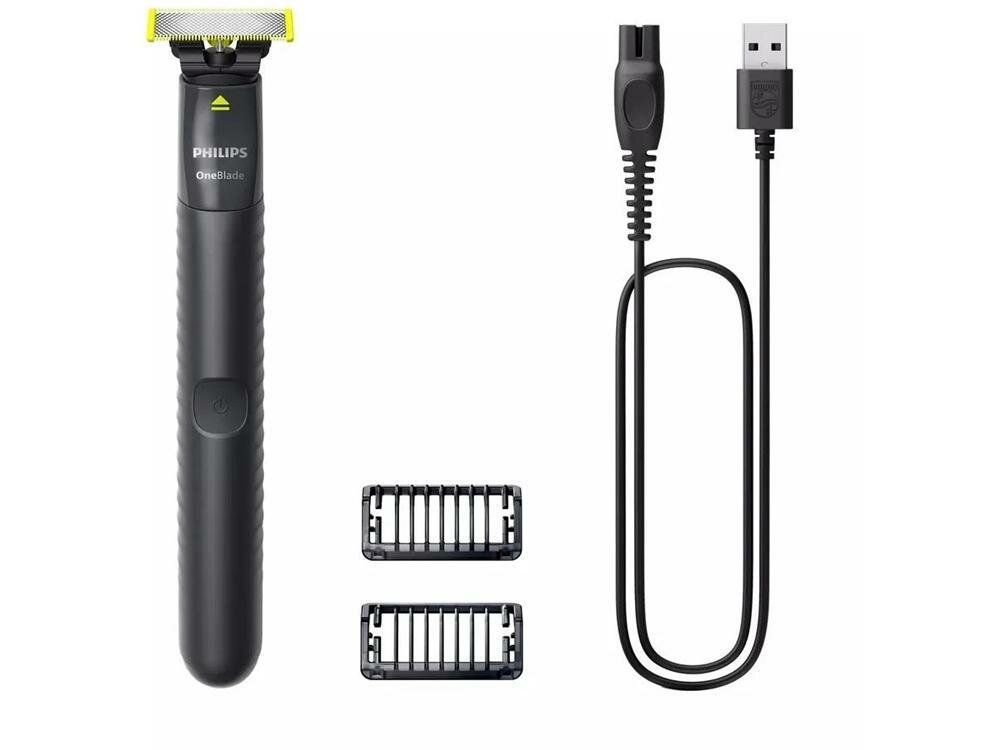 Триммер Philips OneBlade QP1424/10, насадок:2, черный