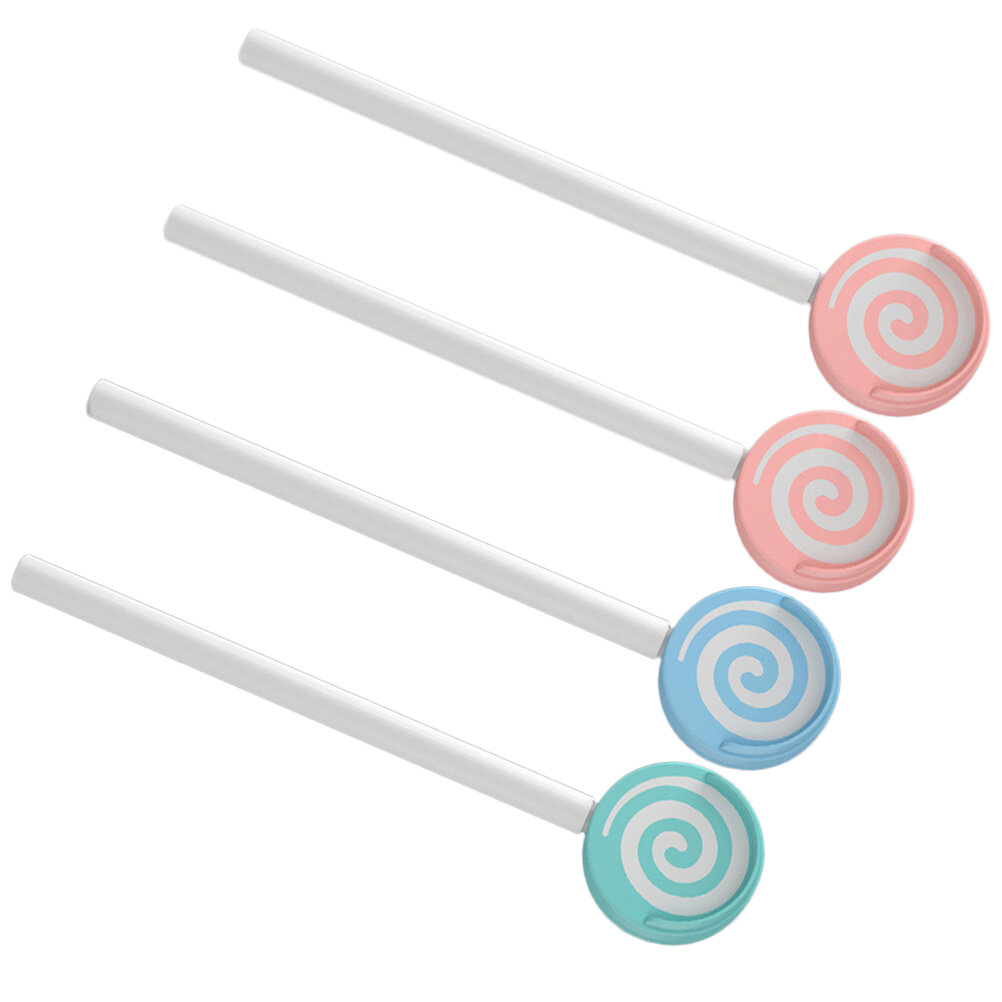 Детский пластиковый скребок для языка 4 шт, в форме леденца, для гигиены полости рта