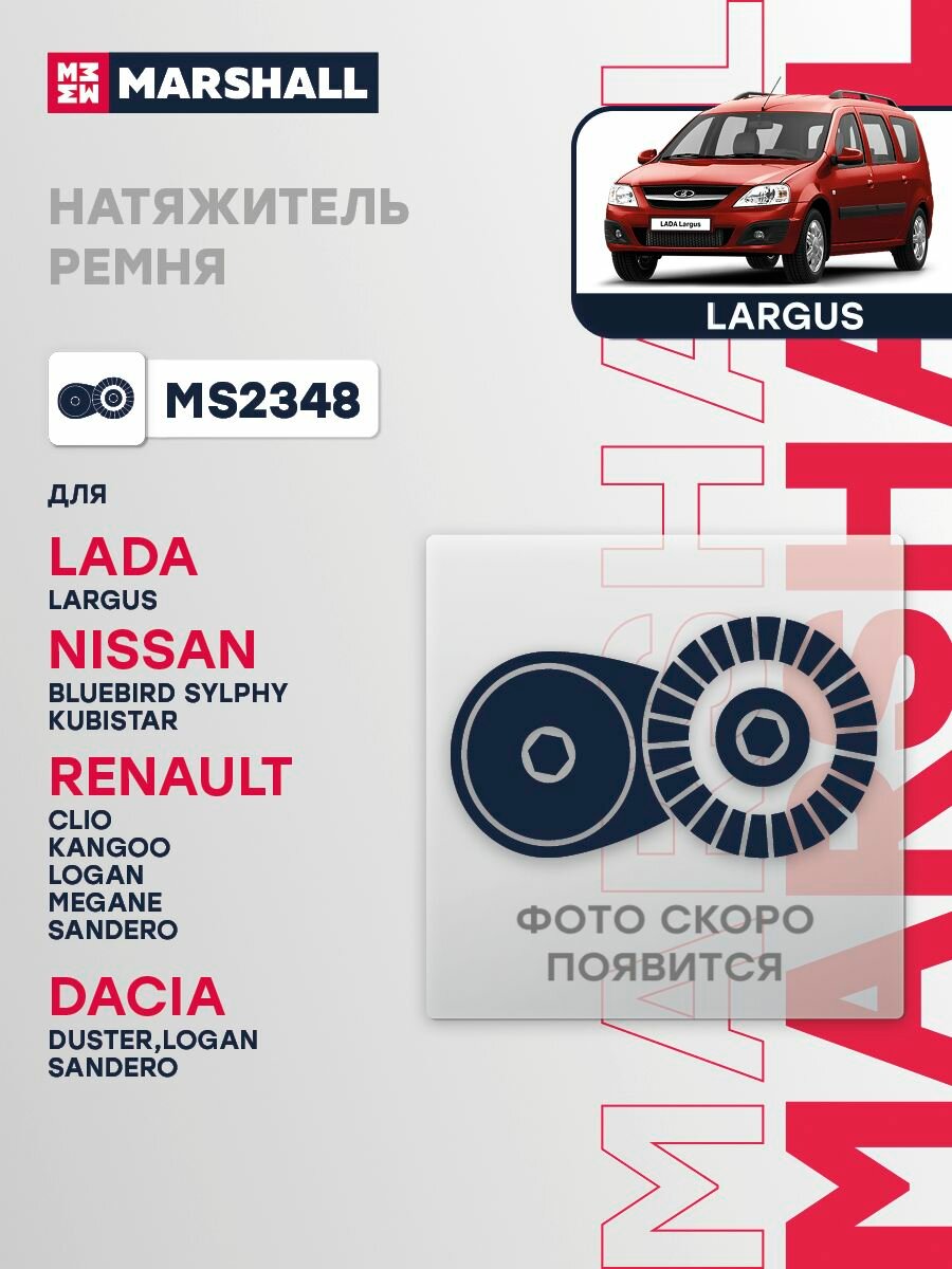 Натяжитель ремня DACIA Logan Логан, LADA Лада ВАЗ Largus Ларгус, Renault Рено Clio Клио, Duster Дастер, Kangoo Кангу, Laguna Лагуна, Megane Меган, Sandero Сандеро, Symbol Символ 7700108117