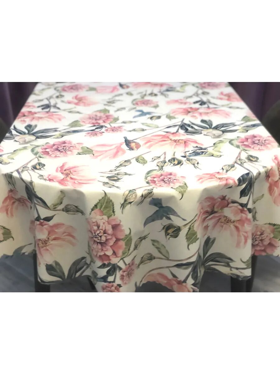 Скатерть клеенка овальная 120*160 см Птички