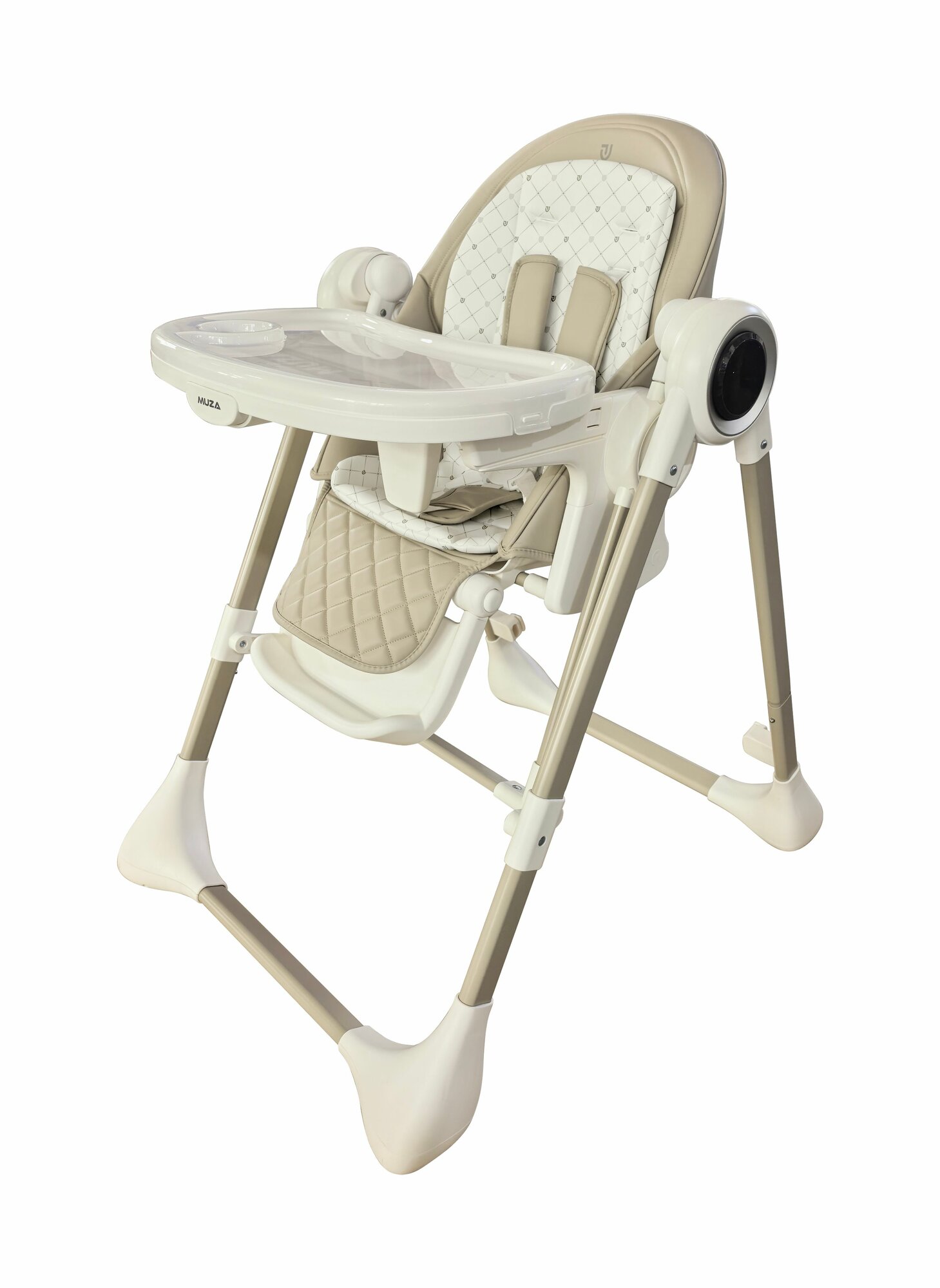 Стульчик для кормления ребенка 3 в 1 Jovola Muza, с функцией электрокачели и шезлонга от 0 мес до 3 лет, бежевый
