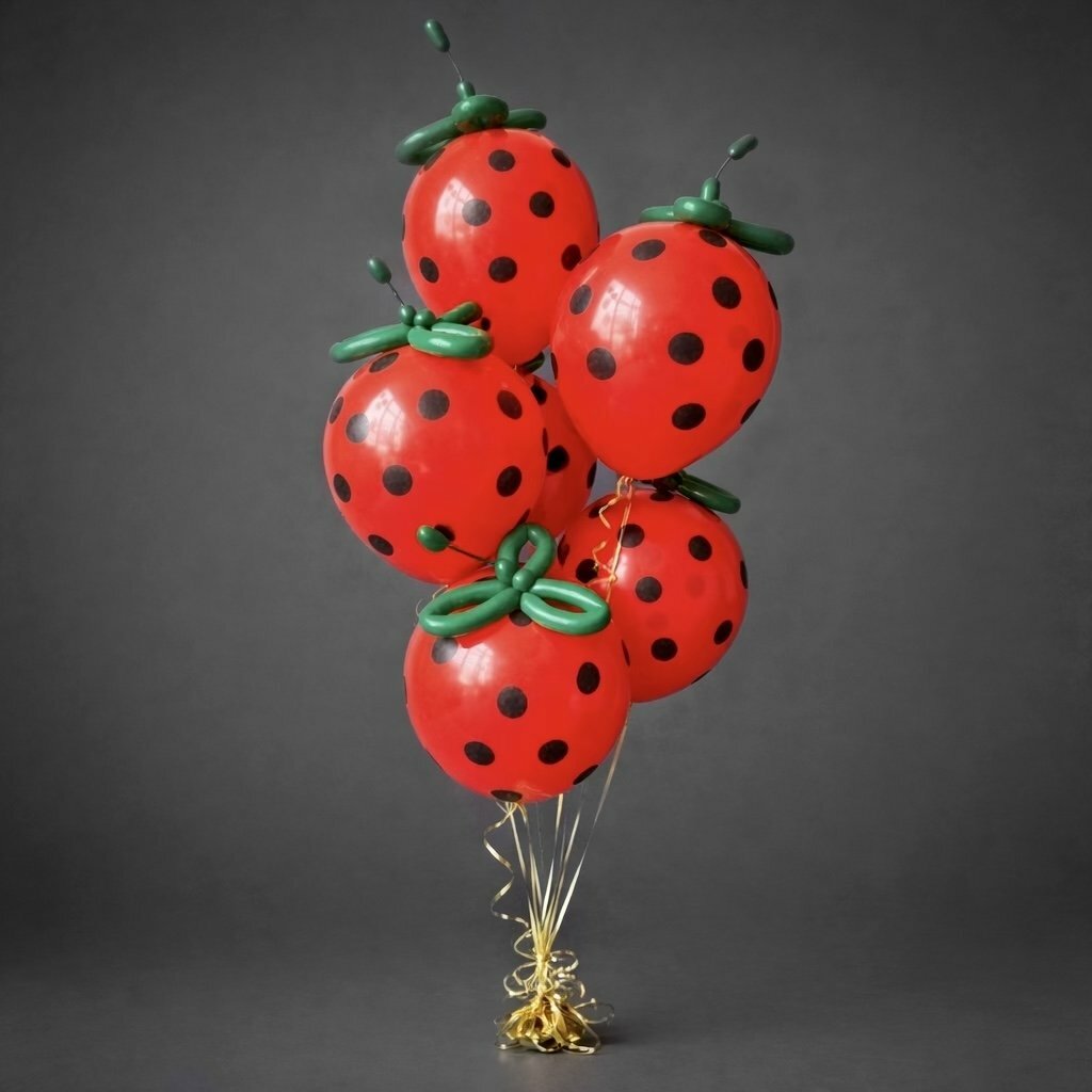 Букет из гелиевых шаров "Клубнички"