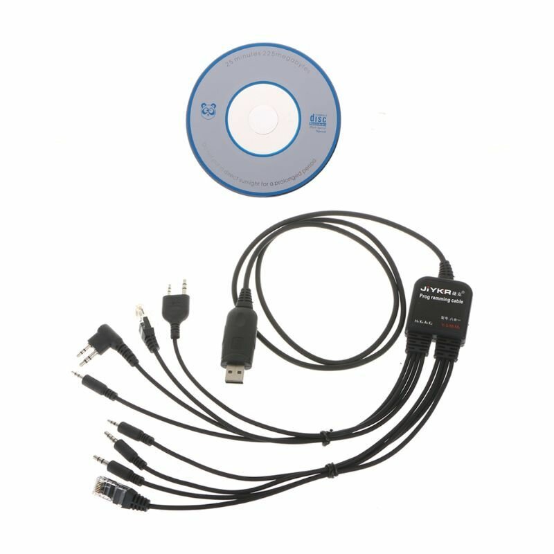 Кабель программирования USB 8 в 1 для Baofeng, Kenwood, TYT, QYT, HYT, Черный