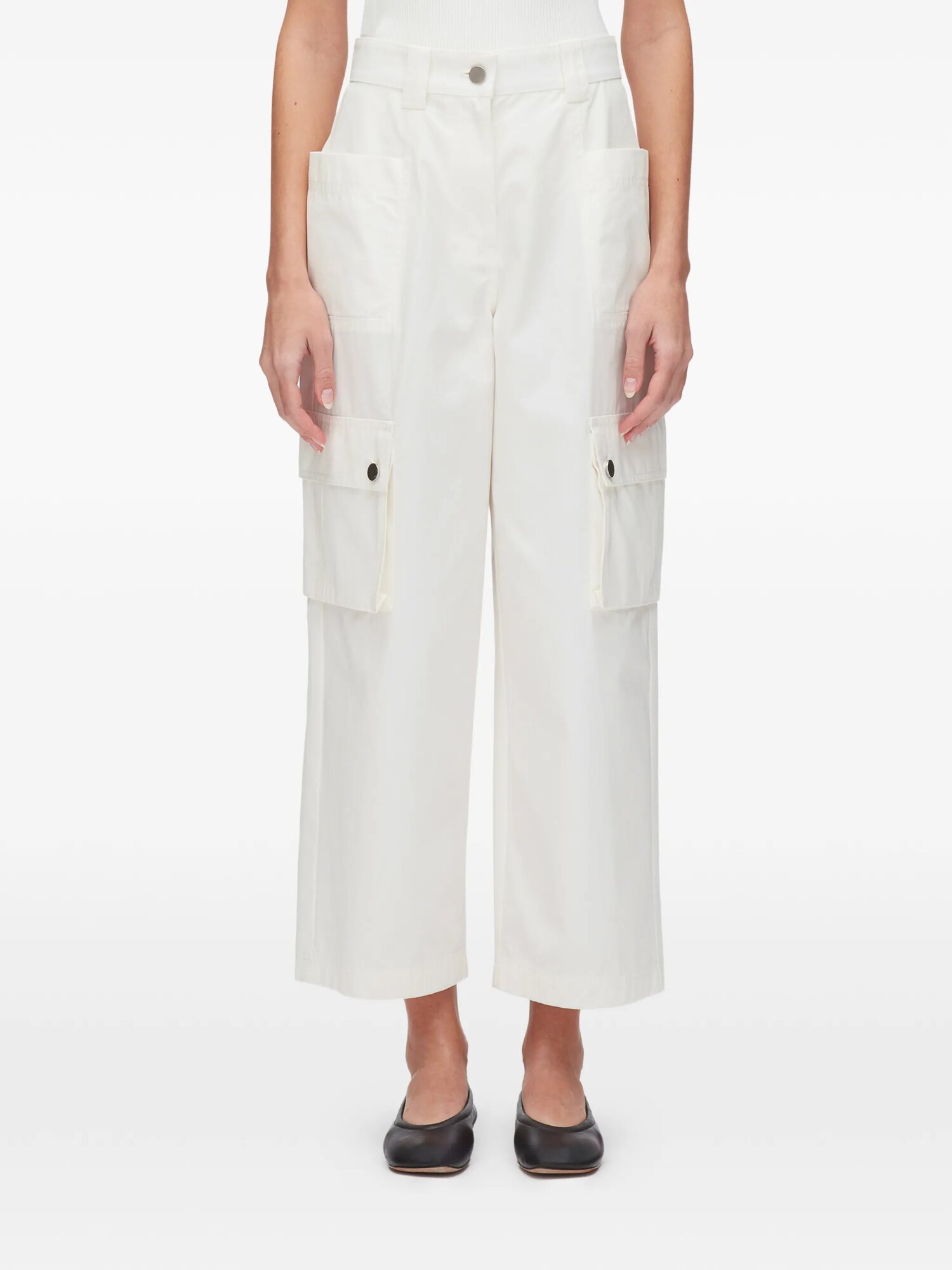 Брюки карго 3.1 Phillip Lim, размер 4, бежевый/белый — фото 1