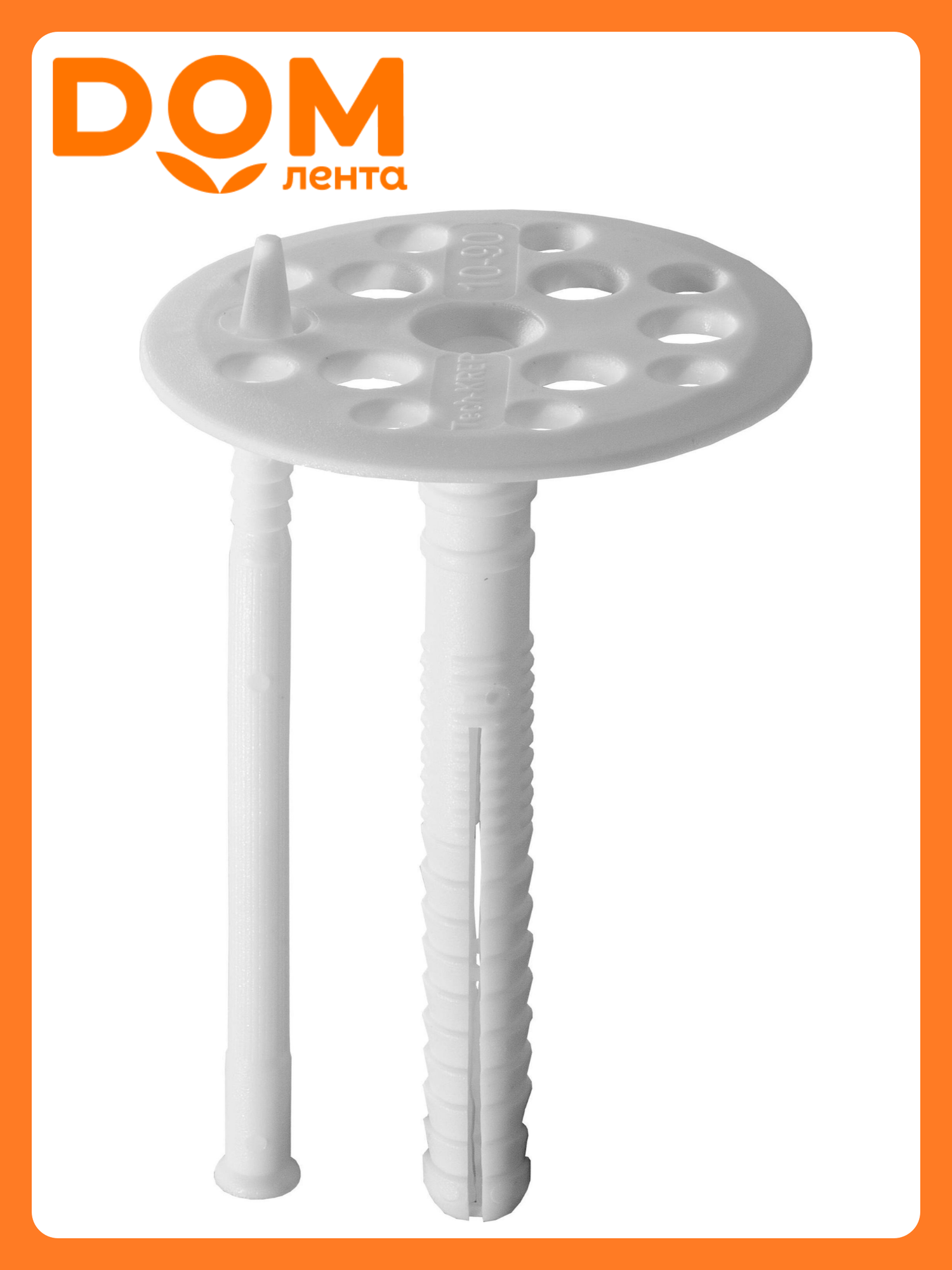 Дюбель Tech-KREP, тарельчатый, полипропилен, 10x80 мм, 50 штук