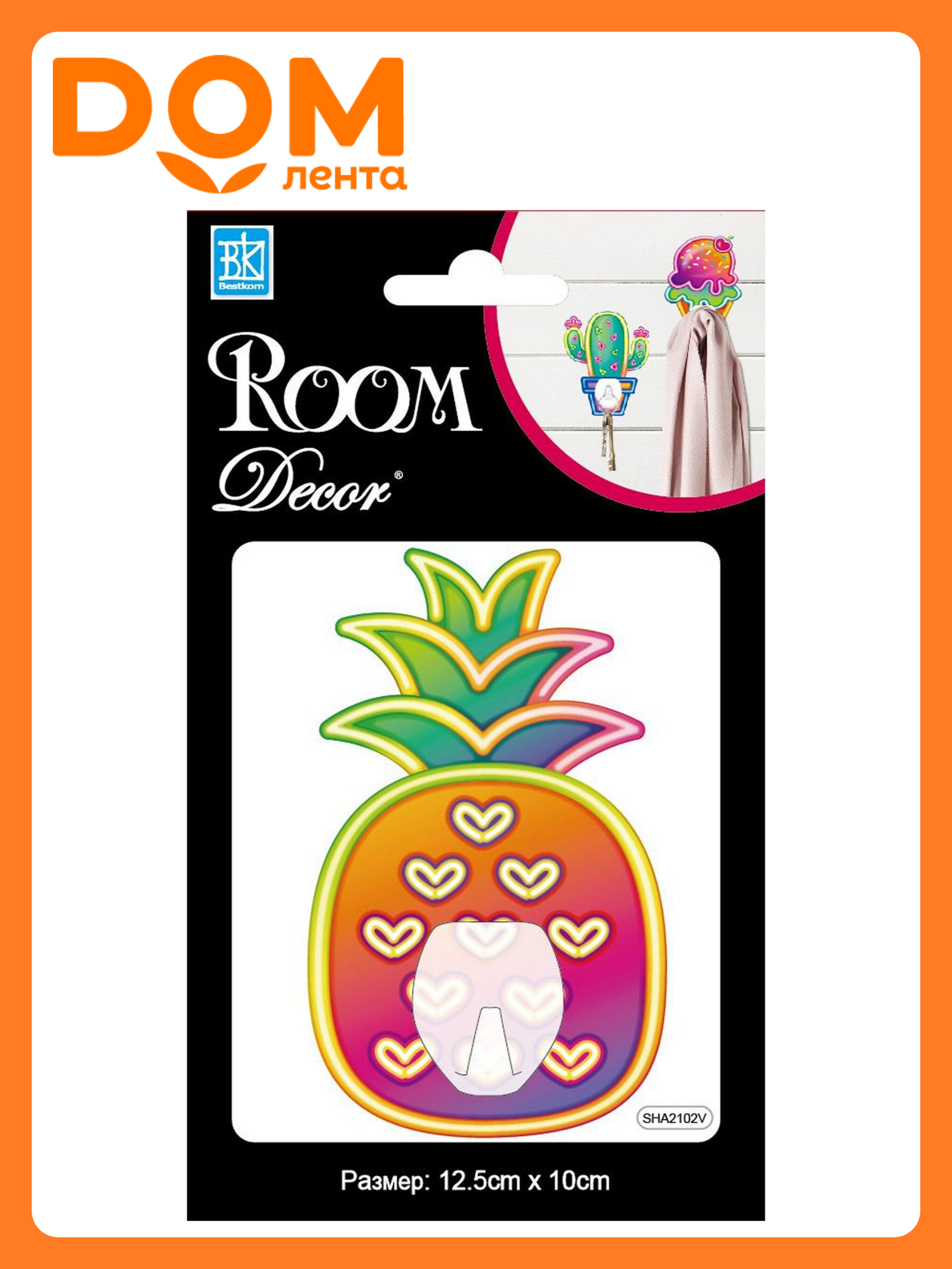 Наклейка декоративные Room Decor Ананас 20,5x11 мм влагостойкие