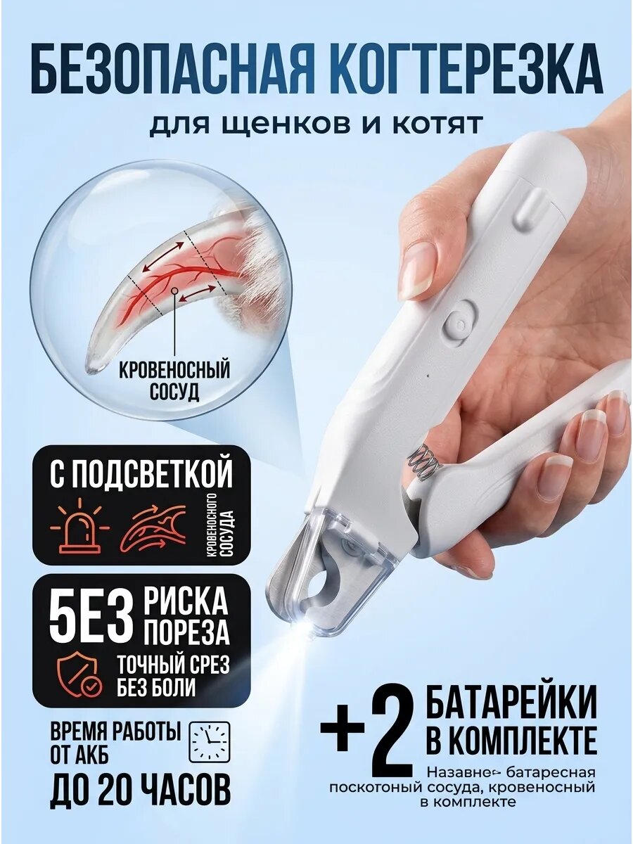 Когтерезка для кошек и собак с ограничителем для начинающих