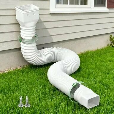 Дренажная удлинительная труба для сточного отверстия, наружная труба для отвода дождевой воды, подходит для дренажа или удлинения гибкой трубопроводной системы