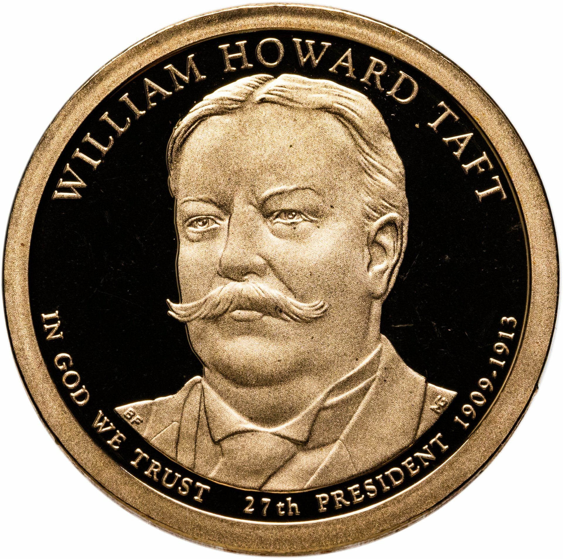США 1 доллар dollar 2013 S Президент США - Уильям Говард Тафт 1909-1913 знак монетного двора: "S" - Сан-Франциско, Медь, в сохранности Proof