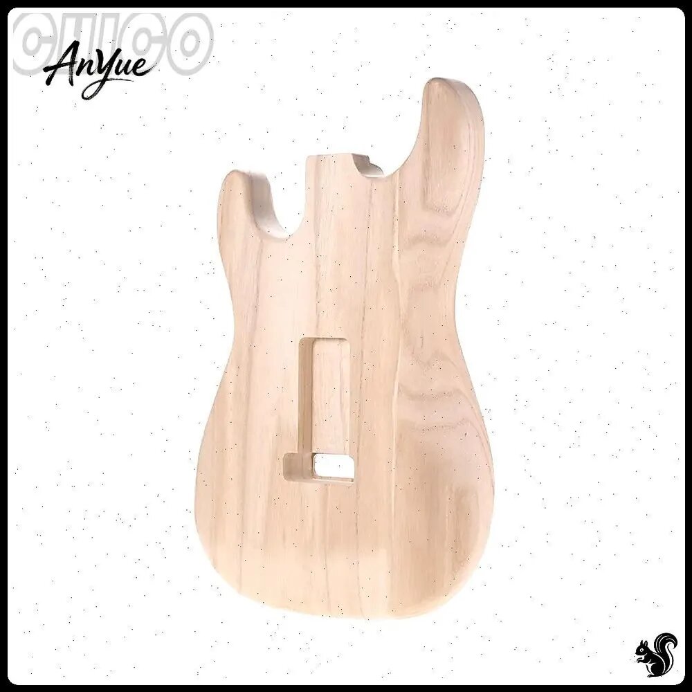 Незавершенный корпус электрогитары Stratocaster из кендаля, запчасти для замены, материал кендаля, размер 45*32.5*4cm, вес 848 граммов, количество 1 штука