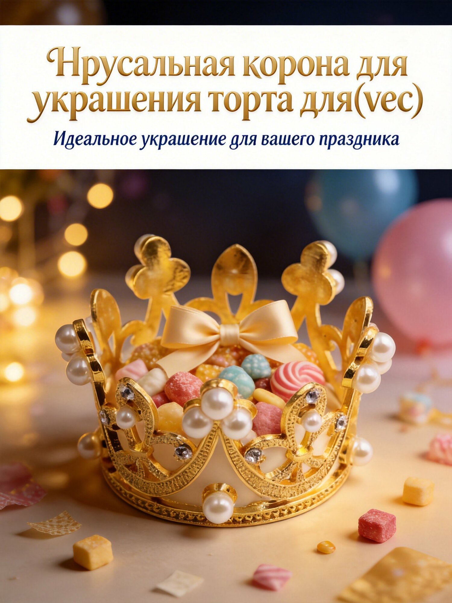 Хрустальная корона для украшения торта, мини-тиара 14 см с белыми кристаллами и позолотой из ABS для свадеб, детских и праздничных тортов