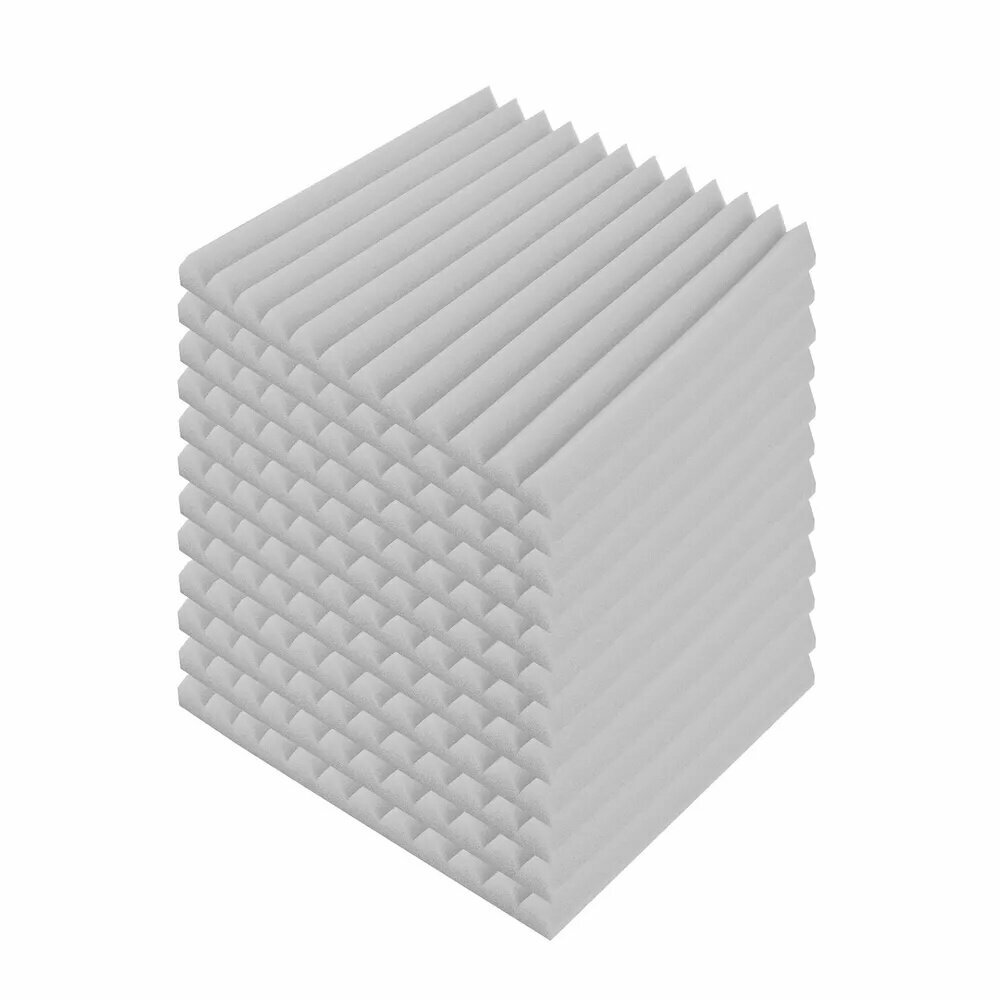 30*30*2, Звукоизоляционный хлопок, 12 шт,5см, серый и белый,