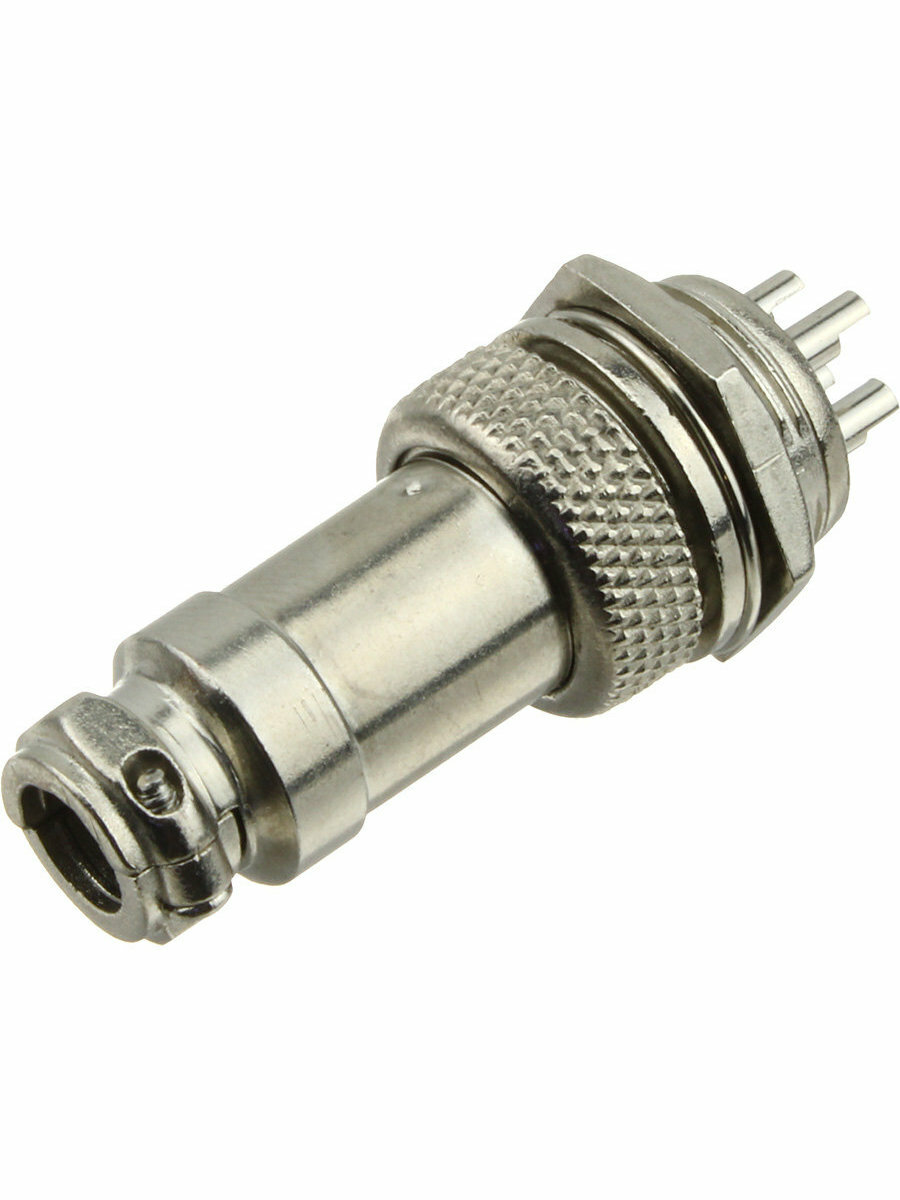 Разъем GX16 4PIN, металл, комплект мама папа, диаметр резьбы 16 мм