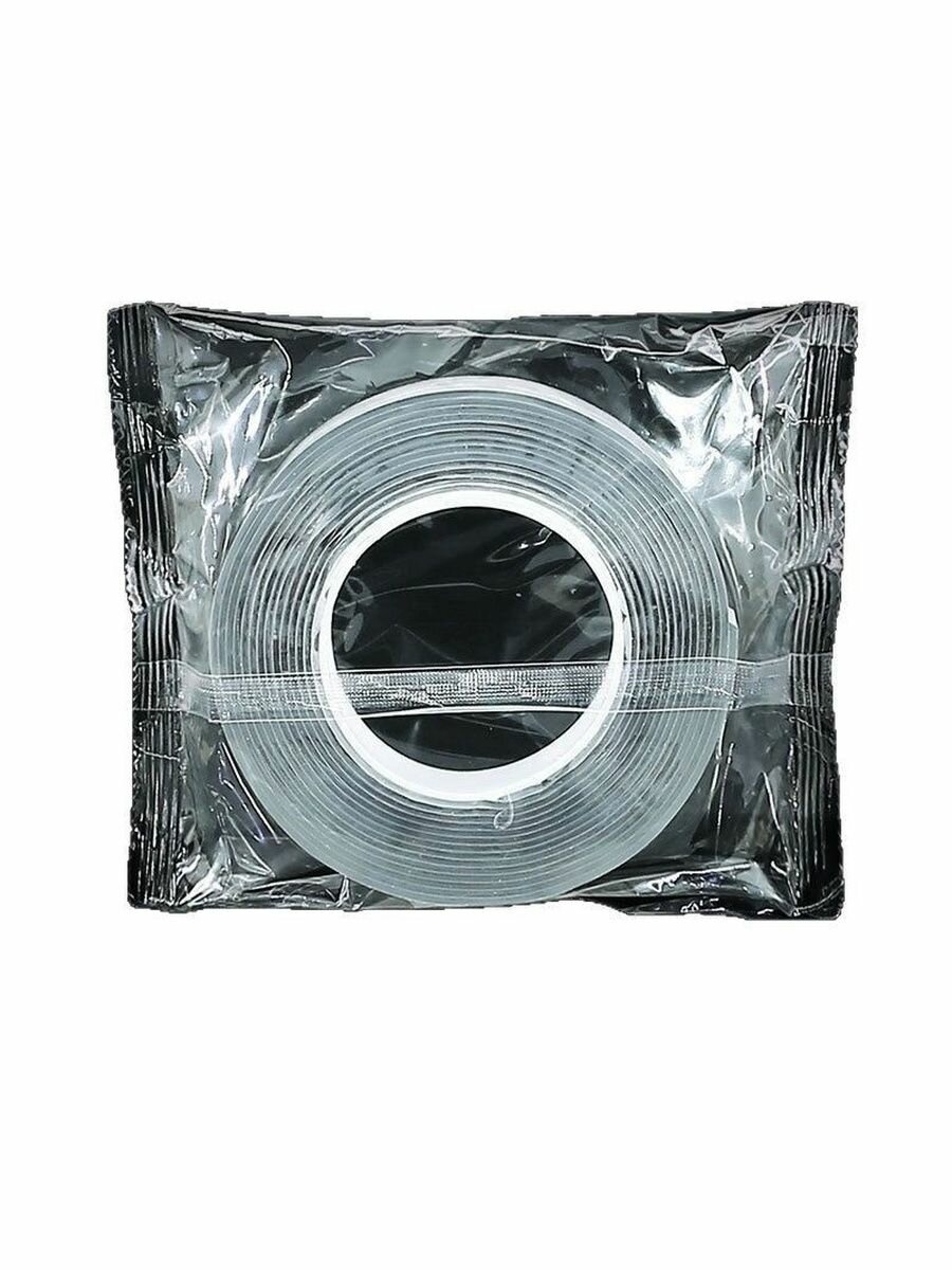 Нано скотч двухсторонний прозрачный 1м 3см 1мм, скотч крепкий влагостойкий/ клейкая лента универсальная