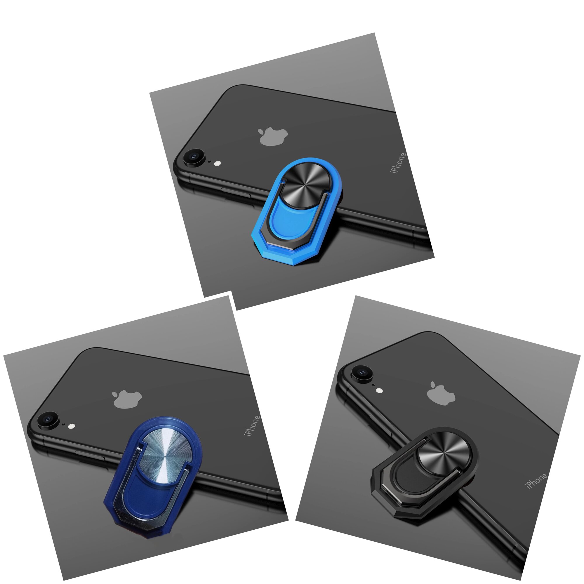 3-комплектный магнитный держатель для телефона с креплением на автомобиль и стол, цвета: небесно-голубой, темно-синий,