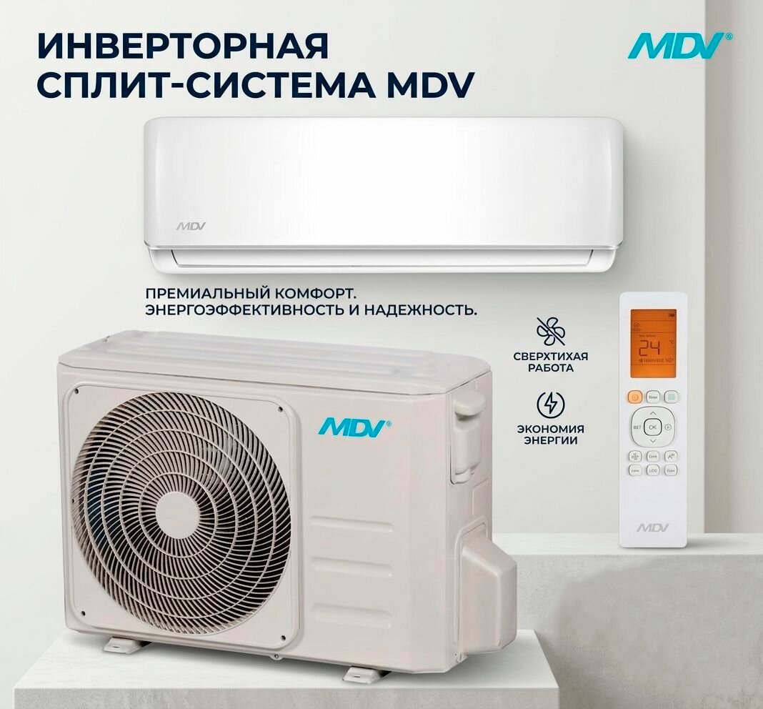 Кондиционер, сплит-система MDV Aurora On/Off 09 MDSA-09HRN8 на 25 м2