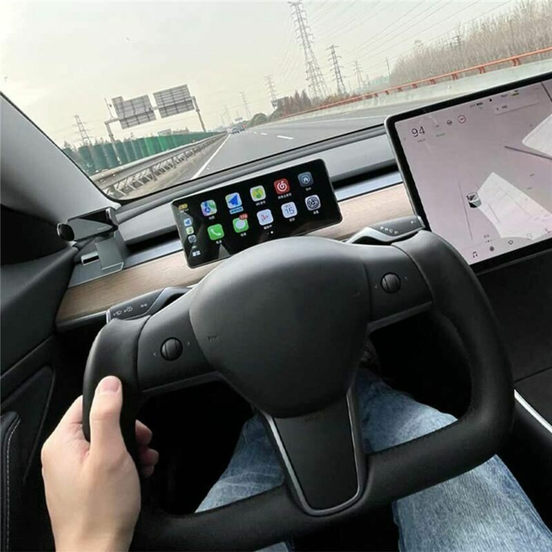Руль Yoke для Tesla Model 3 2017-2023 и Model Y — гоночный стиль, прямая установка, без подогрева, черный, для авто