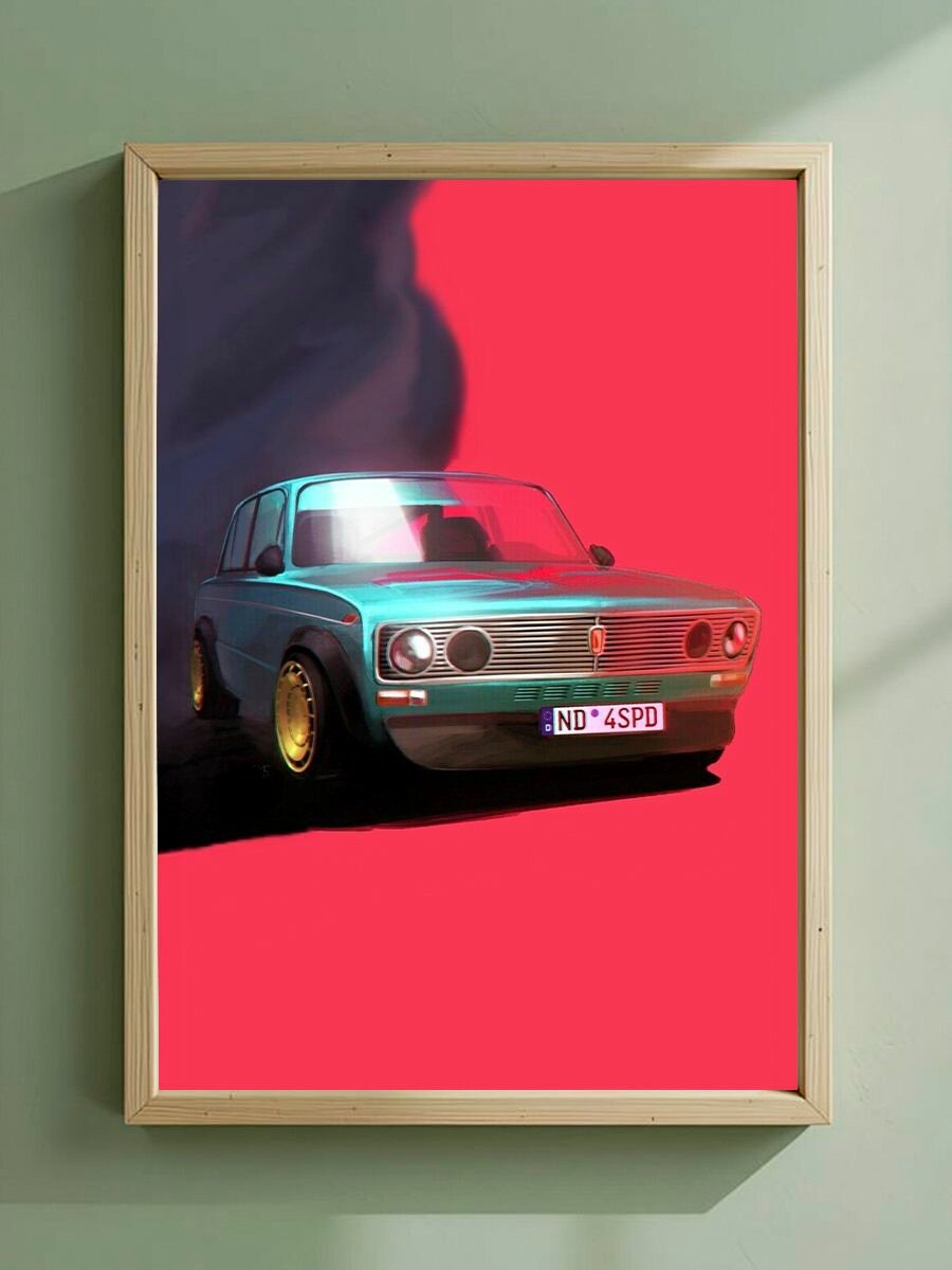 Постер, плакат на стену "Lada 2106, ND 4SPD" 42Х29,7см (А3)