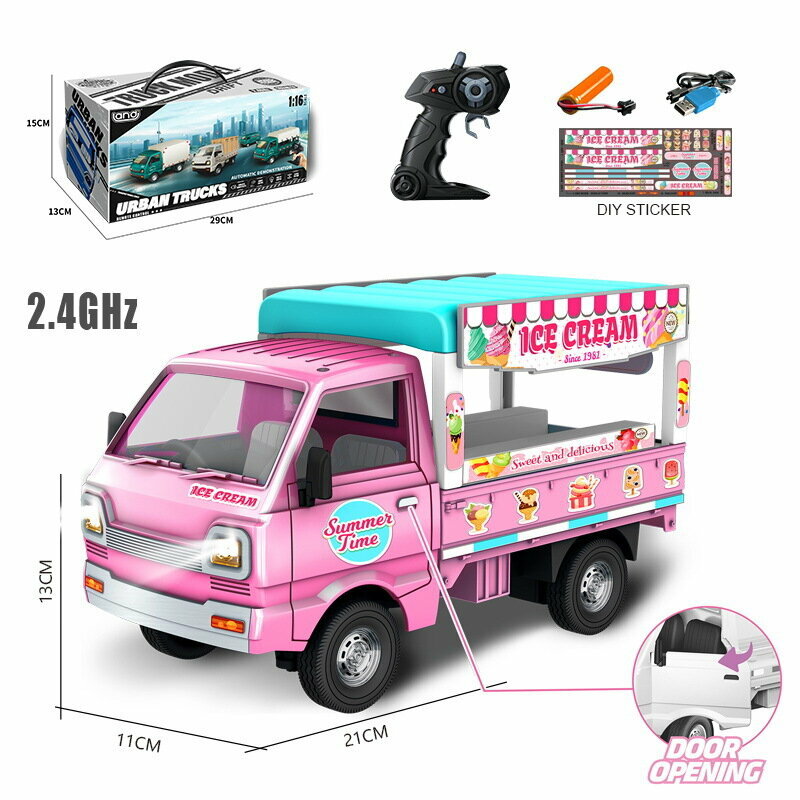 Радиоуправляемый грузовик RC Cars 1/16 Scale 2.4G Mini Cargo Truck с подсветкой, управляемый дистанционно, для дрифта и гонок, электрическая модель автомобиля, игрушка, подарок для детей.