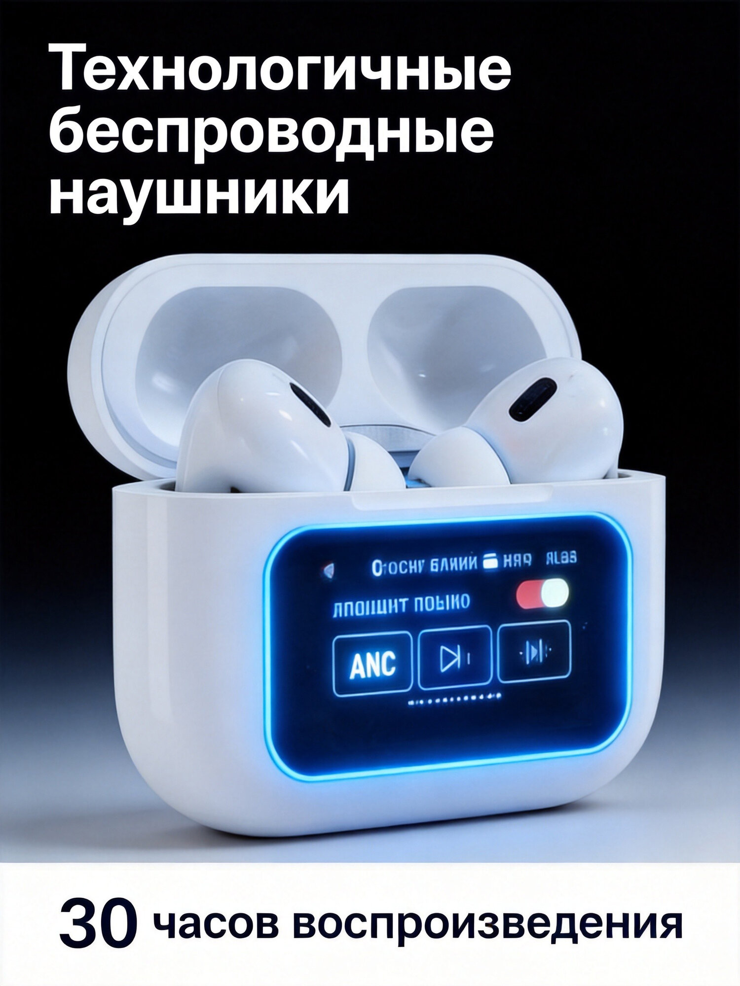 Наушники беспроводные с микрофоном, наушники для телефона, Bluetooth, Мобильные наушники Bluetooth USB Type-C, белый
