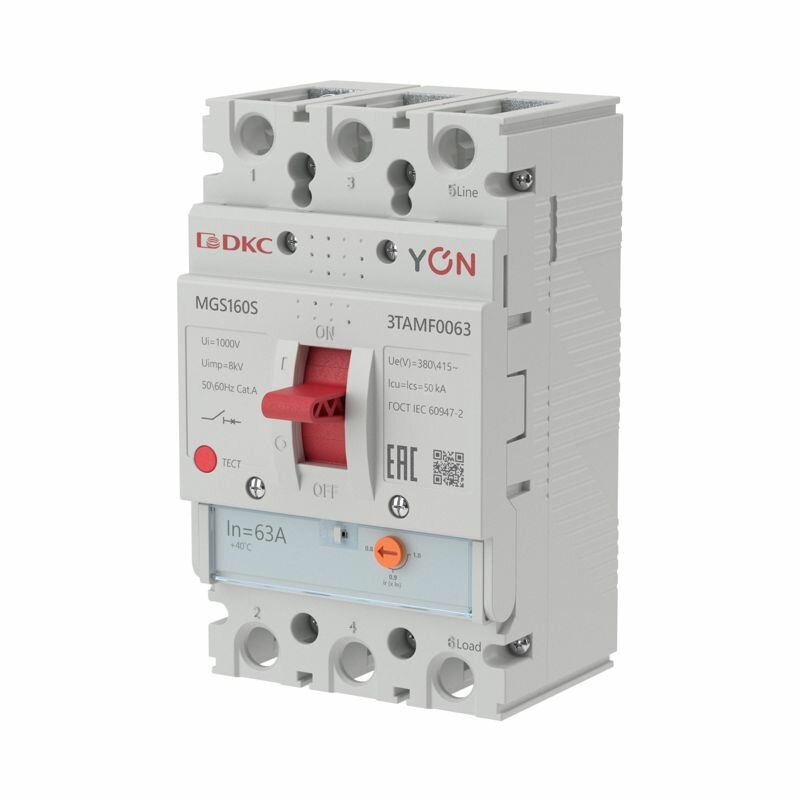 Выключатель автоматический 3п 50 4-63А 50кА MGS160S YON MGS160S-3TAMF0063