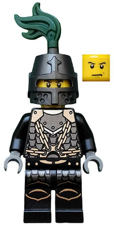 Минифигурка Lego cas493 Kingdoms - Dragon Knight Scale Mail with Chains, Helmet Closed, Scowl