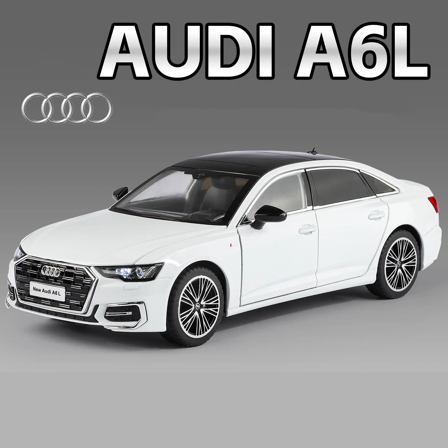 Модель Audi A6L белая 1:24 Welly