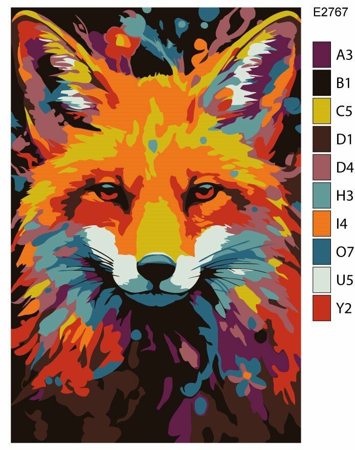 Детская картина по номерам E2767 "Рыжая лиса" 20x30