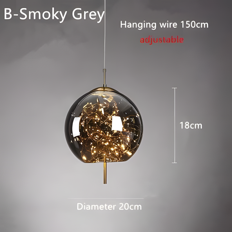 Красная сетчатая подвесная люстра IWP, B-Smoky Grey, Neutral light