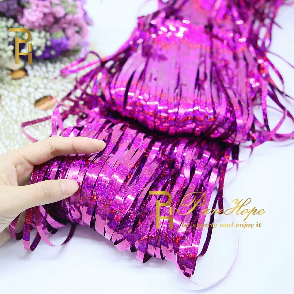 Фольгированная занавеска-фон parehope 2x2 м Фиолетовый, glitter rose red
