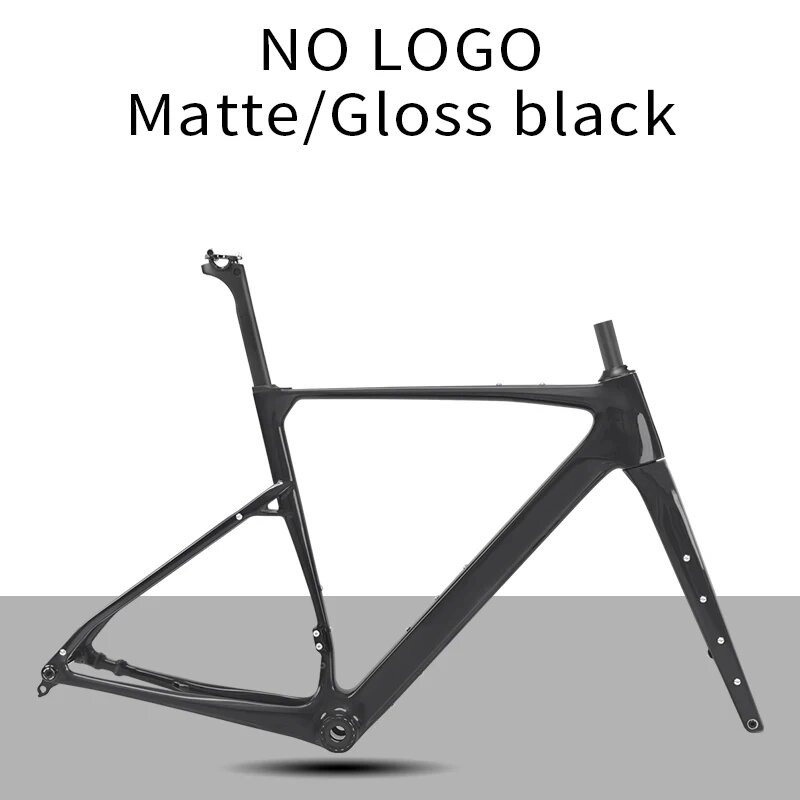 Рама BXT Carbon Fibre T1000 для гравийного велосипеда Черный, 58cm Gloss, NO Logo Black