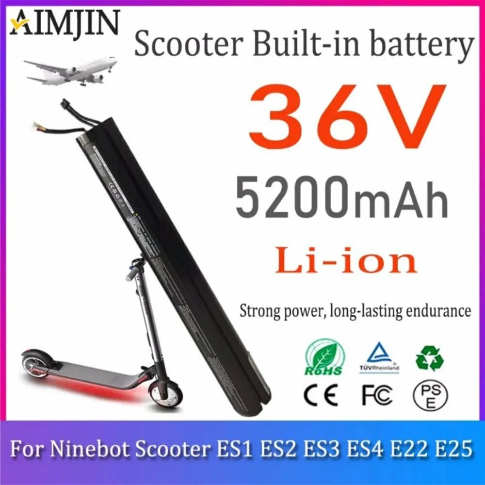 Дополнительная батарея емкостью 36 В 5200 мАч для Ninebot by Segway KickScooter E22E, ES1, ES2, ES4, E22, E25, E45
