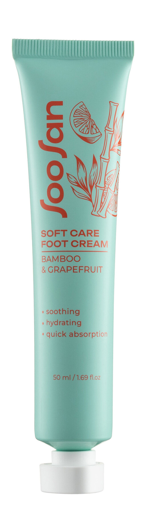 SOOSAN Крем для ног Bamboo & Grapefruit увлажняющий, 50 мл