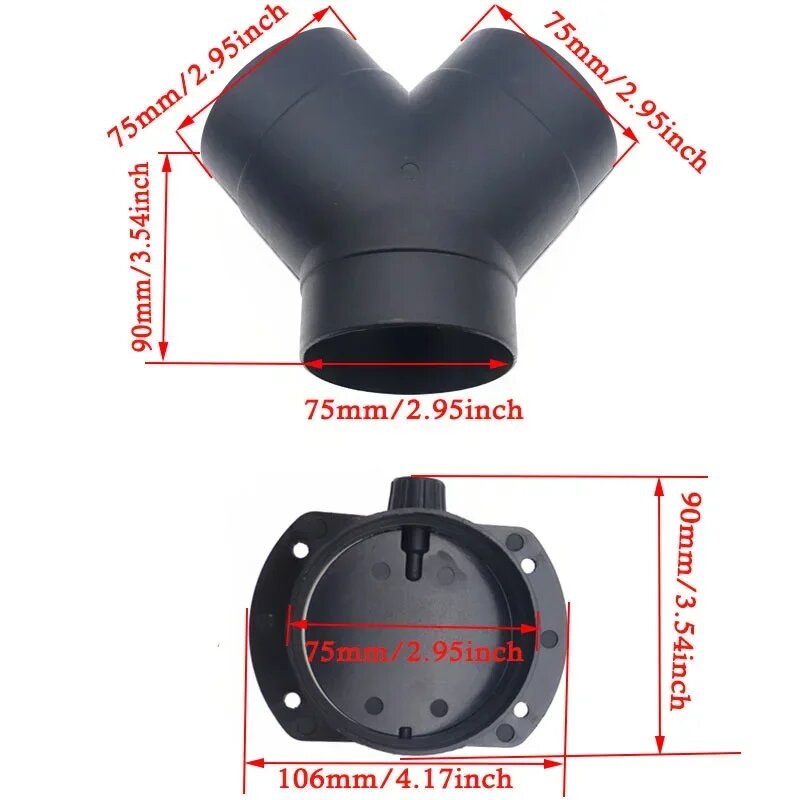 Дизельный обогреватель, Y-образный воздуховод 75mm