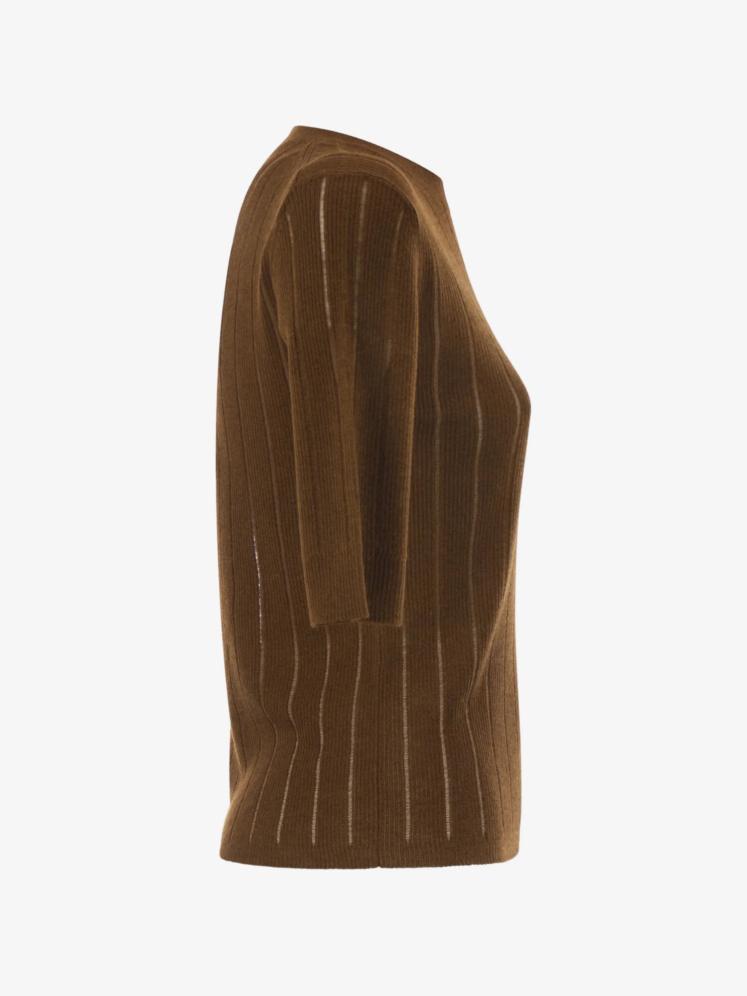 Топ Max Mara Ribbed-knit silk-blend top, размер 42, коричневый — фото 1