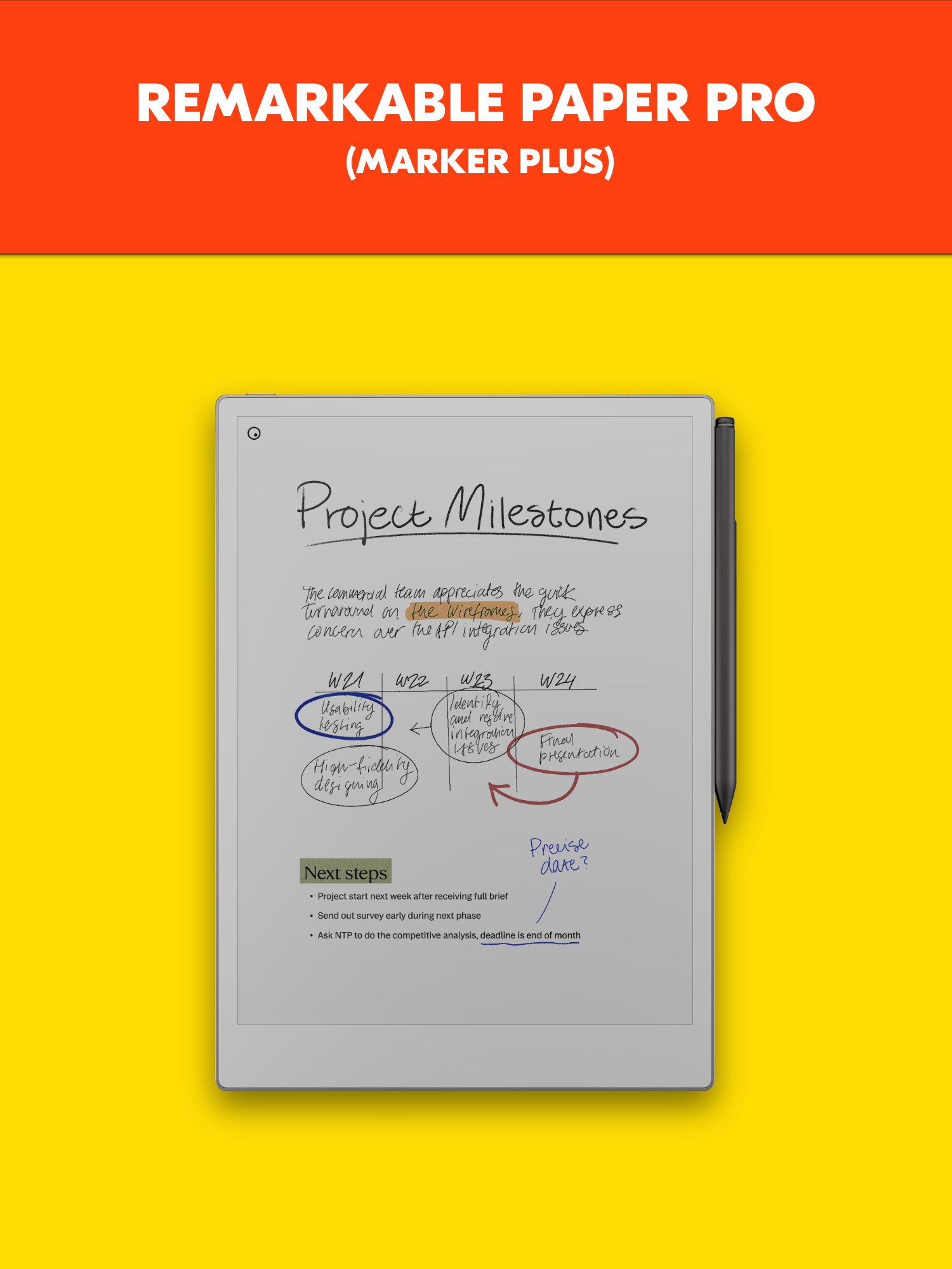 Графический планшет reMarkable Paper Pro 11.8", + стилус Marker Plus (с ластиком)