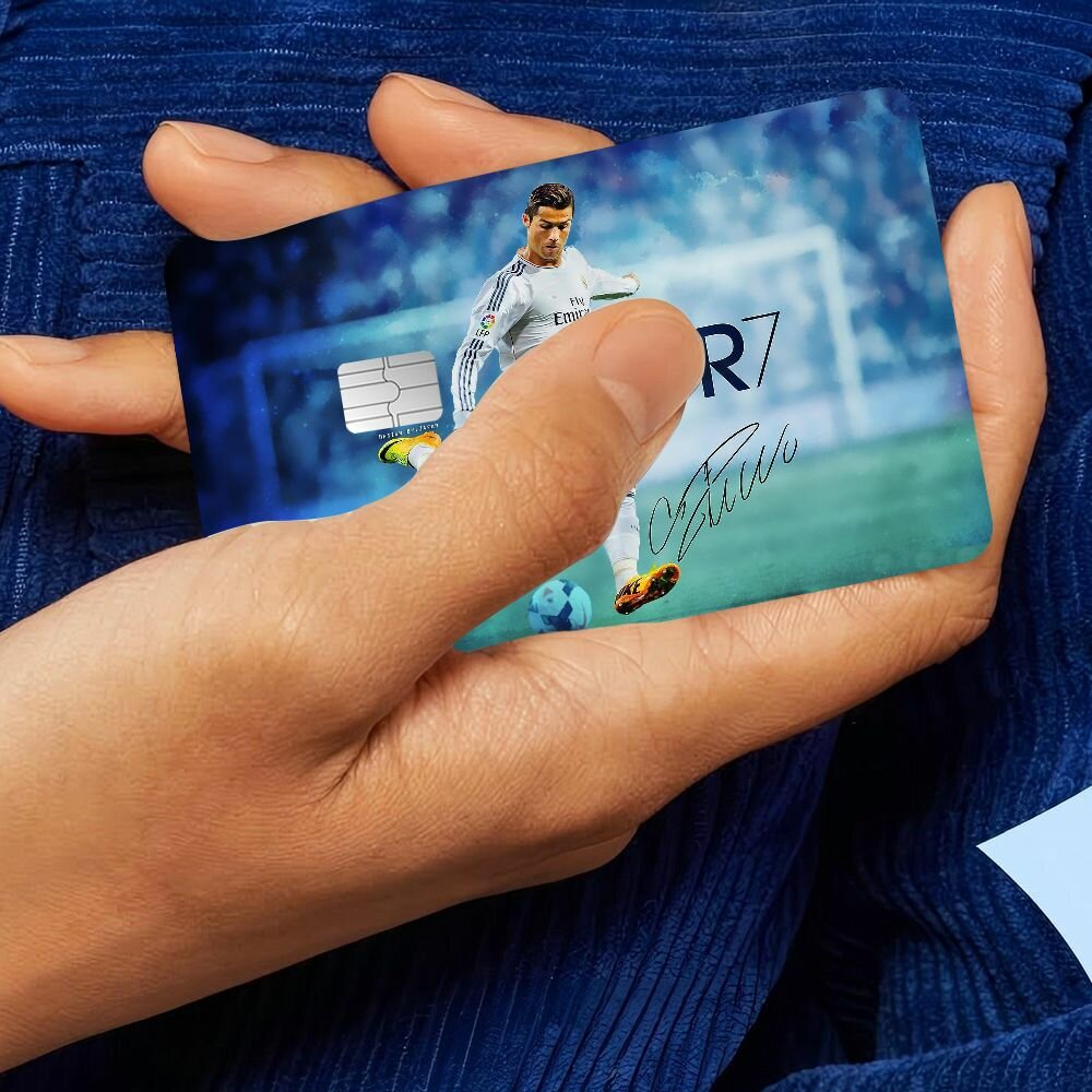Спорт Футбол Звезда Cristiano Ronaldo CR7 Card Stickers Наклейка для банковской карты стикер на карту футбольный стикер спортивный стикер для карты