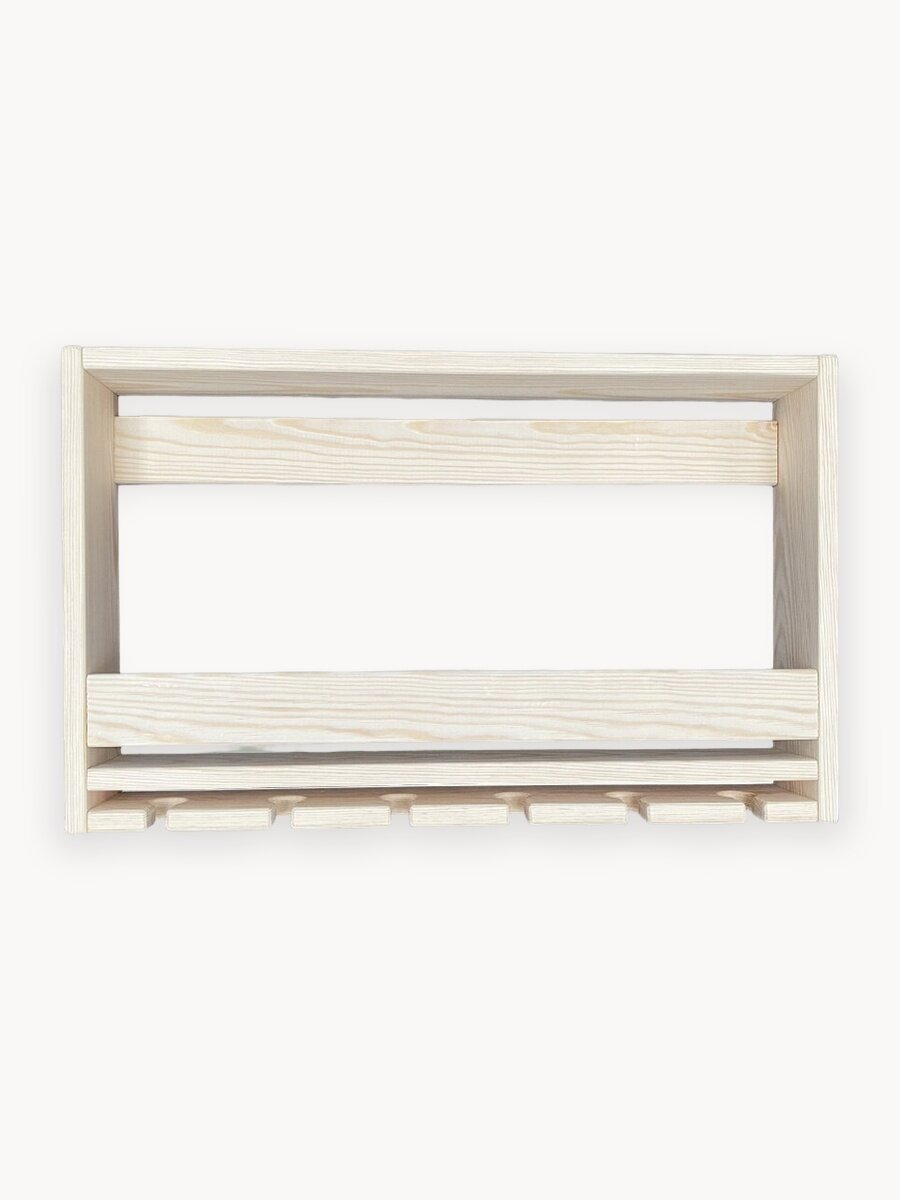 Полка для бутылок и бокалов RutzHome цвет натуральное дерево