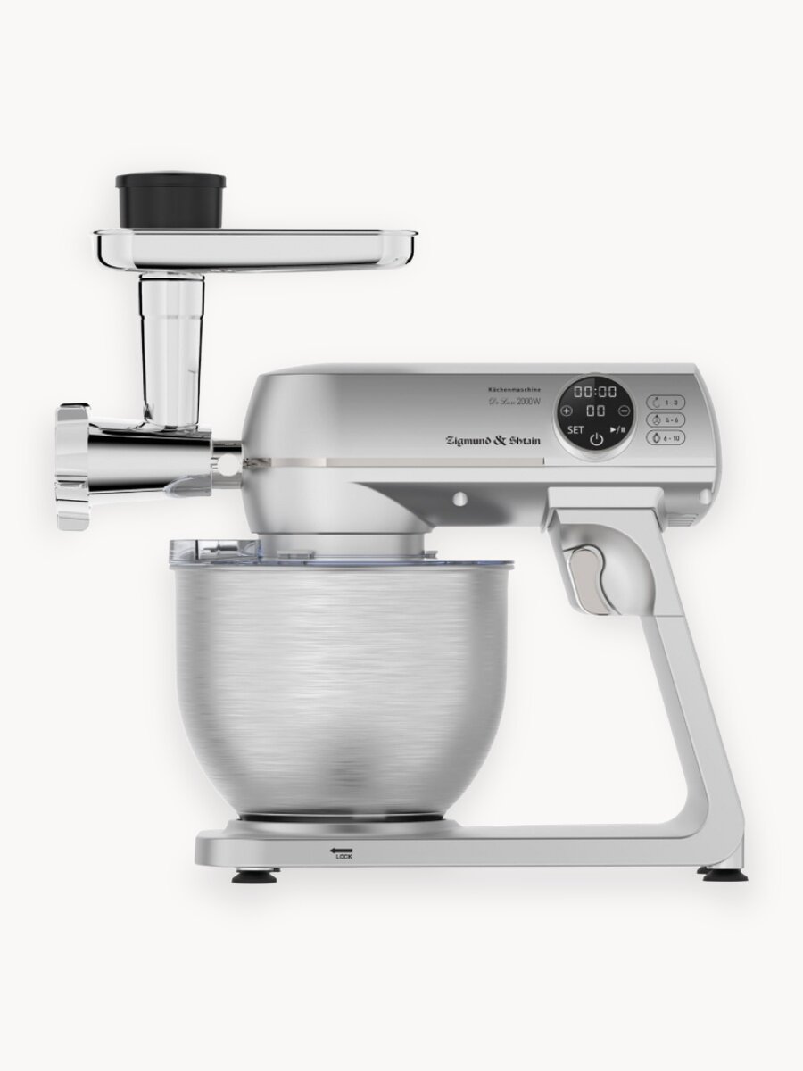 Кухонная машина Zigmund & Shtain ZKM‑1050, 10 скоростей, 2000 Вт, серебристый