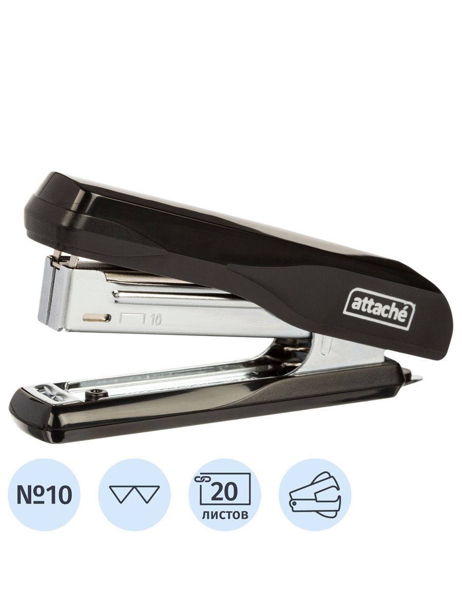 Степлер №10 Attache PSBK1020, до 20 листов, черный