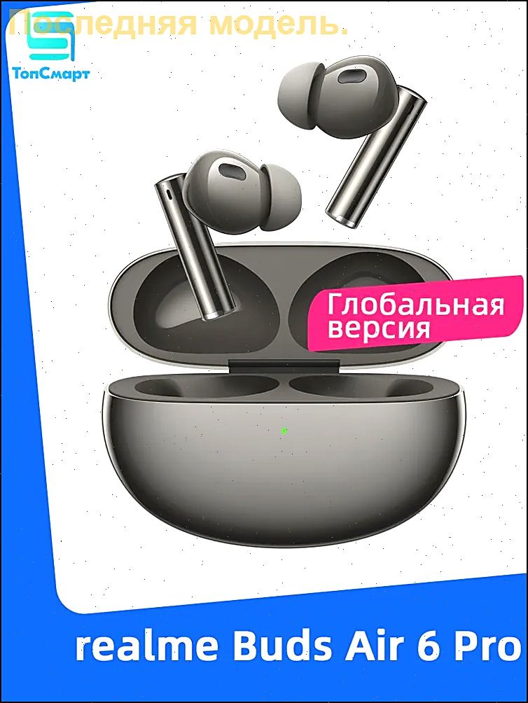 Realme Наушники беспроводные с микрофоном realme Buds Air 6 Pro, Bluetooth, USB Type-C, серый