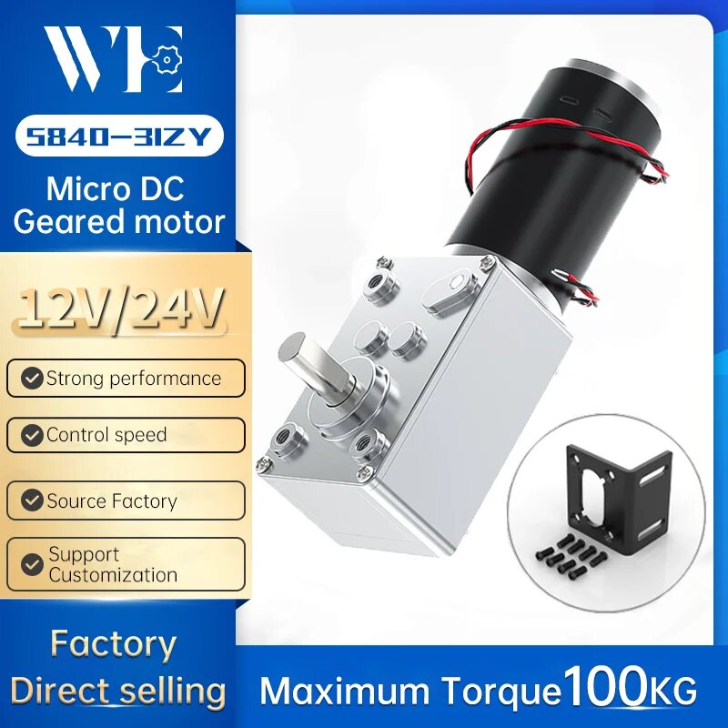 Червячный мотор ZENG WHCD 5840-31ZY 12V, 12RPM