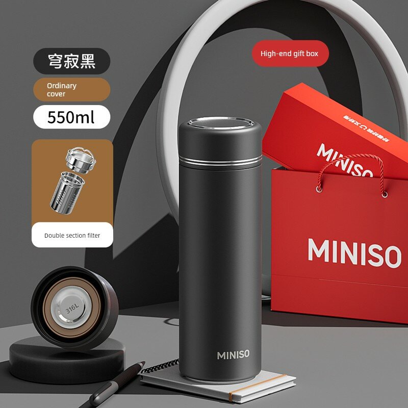 Термокружка Miniso Smart, большая емкость, из нержавеющей стали 316L, портативная, для заваривания чая, для мужчин и